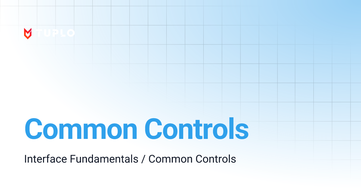 Common Controls | Tuplo Support