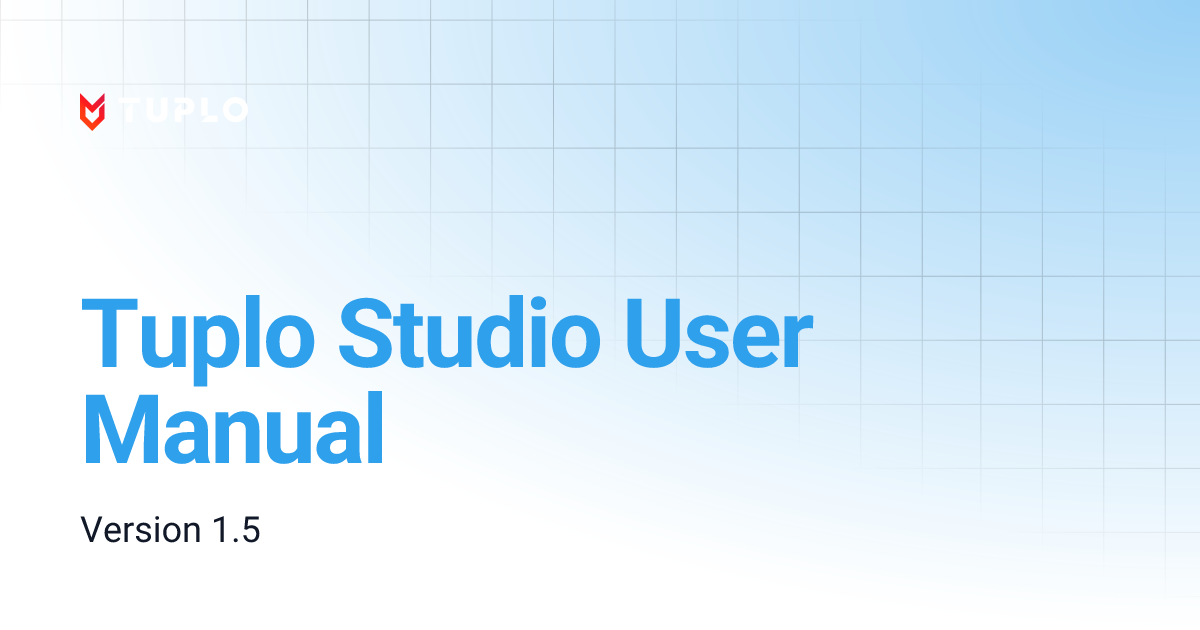 Tuplo Studio User Manual | Tuplo Support